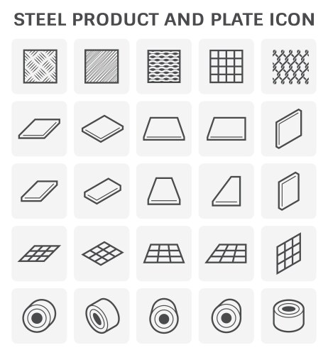 Steel icon Royalty Free Vector Image - VectorStock
