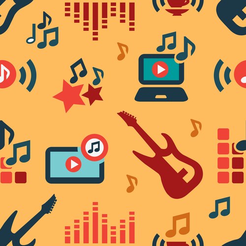 Music notes seamless pattern Royalty Free Vector Image