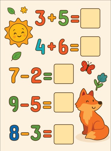 Math activity for kids compare the numbers Vector Image