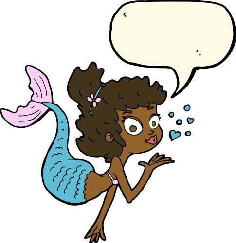Two cute cartoon princess mermaids siren marine Vector Image