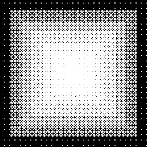 Pixelated gradient rectangle frame black dithered Vector Image