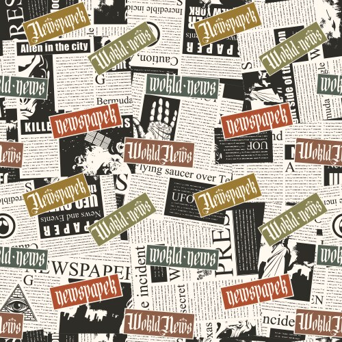 Abstract seamless pattern on a newspaper theme Vector Image