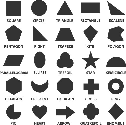 Basic shapes set Royalty Free Vector Image - VectorStock