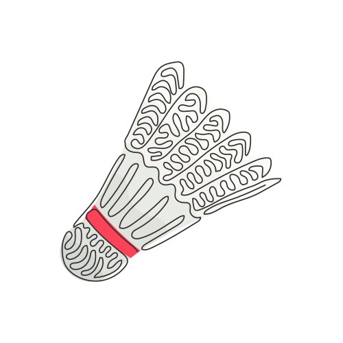 Continuous one line drawing shuttlecock badminton Vector Image