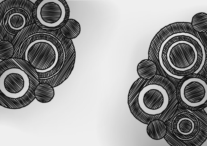 Colorful cycle sketch pen shading effect Vector Image