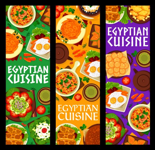 Egyptian food restaurant menu template Royalty Free Vector