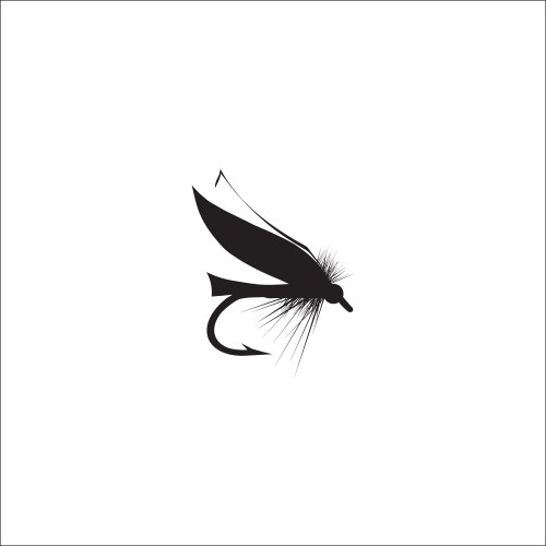 Fly-fishing on white background Royalty Free Vector Image