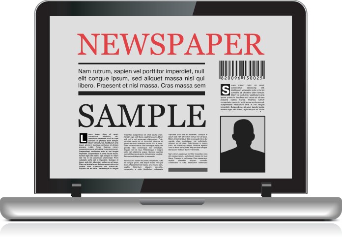 Daily news paper template with text and picture pl