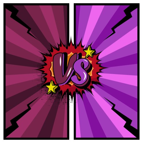 Square comic versus fight background two color Vector Image