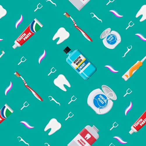 Seamless background with symbols of teeth Vector Image