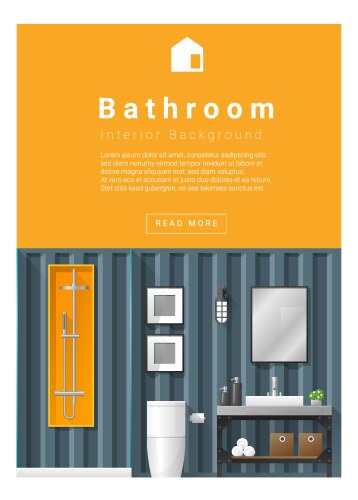 Interior design modern bathroom banner 7 Vector Image