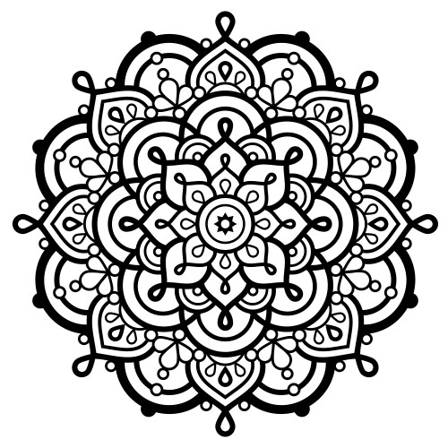 Mandala geometric symbols simple design Royalty Free Vector