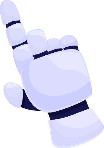 Robot hand pointing up with index finger Vector Image