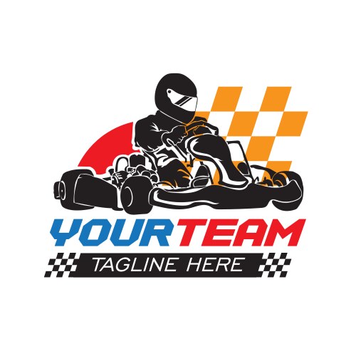 Go kart racing logo design Royalty Free Vector Image