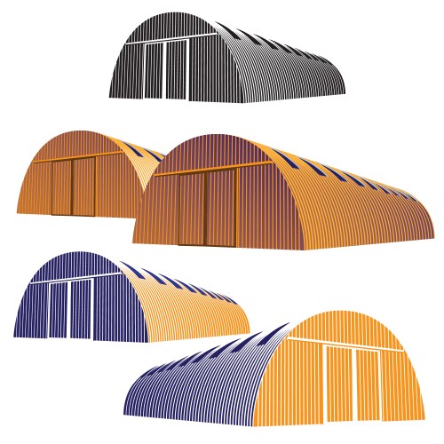 Hangar building for airplane storage icon thin Vector Image