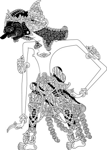 Wayang bima or werkudara Royalty Free Vector Image