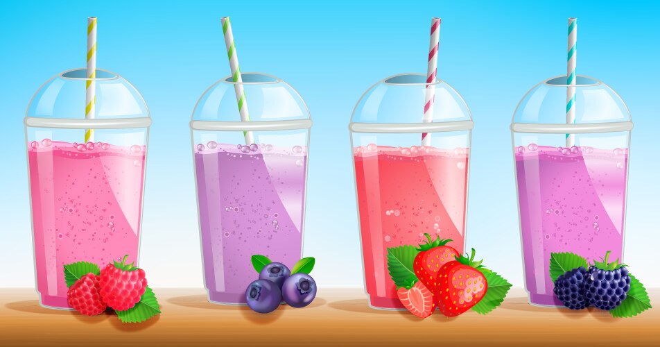 Smothie set with fresh fruit Royalty Free Vector Image