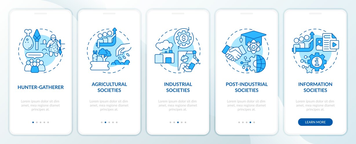Types of social stratification onboarding mobile Vector Image