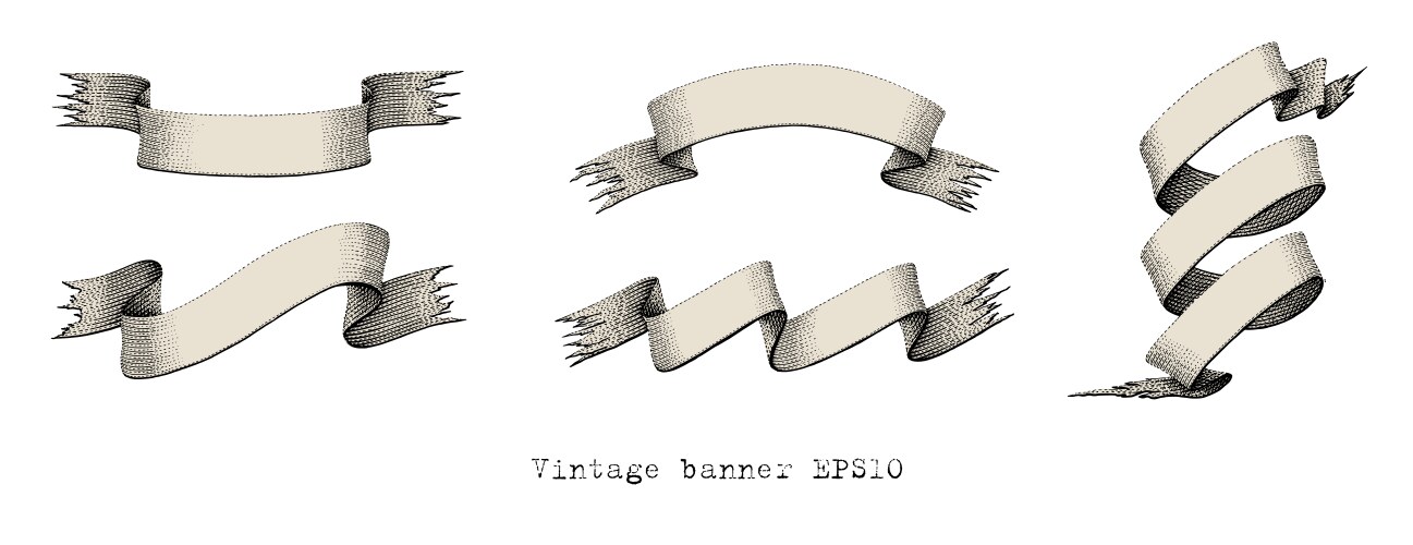 Vintage banner hand draw engraving black Vector Image