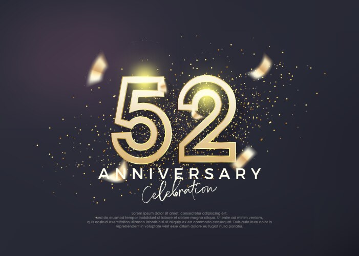 Rustic number for 52nd anniversary celebration Vector Image