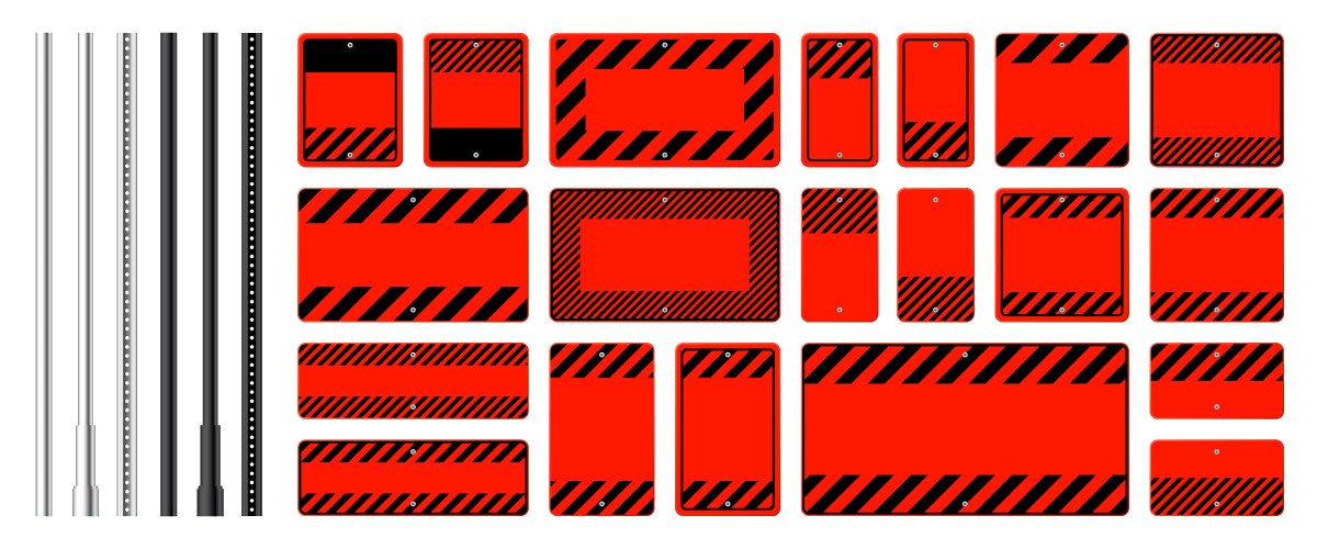 Danger and dangerous zone warning red frames hud Vector Image