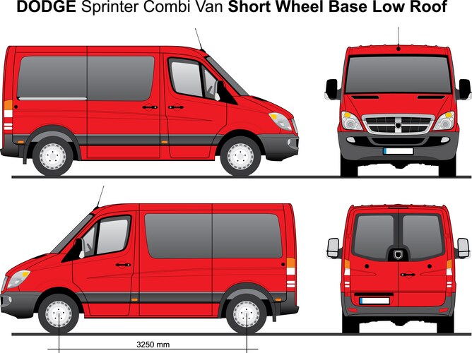 Mercedes sprinter mwb low roof van l2h1 2017 Vector Image