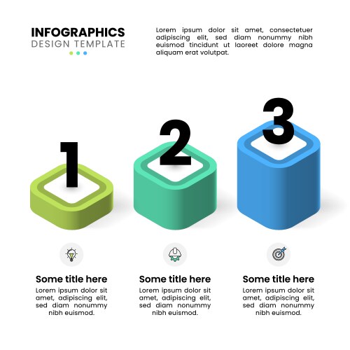Infographic template 3 columns with glowing icons Vector Image