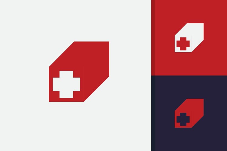 Cross medical logo design template Royalty Free Vector Image