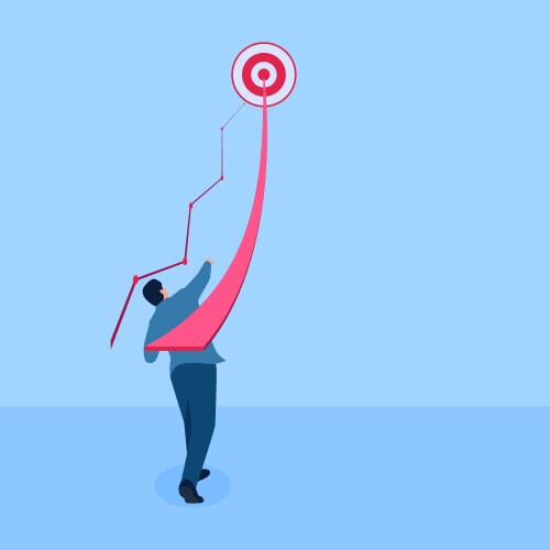 People throwing paper planes towards a target Vector Image