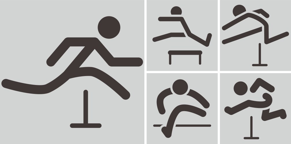 Sport pictograph icon set 02 track and field Vector Image