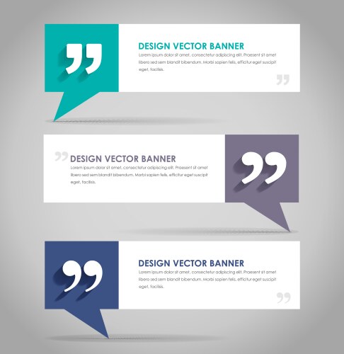 Quote form on square paper banner with shadow Vector Image