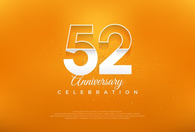 Modern number 52nd elegant anniversary Royalty Free Vector