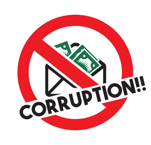 Corruption abuse banner set flat style Royalty Free Vector