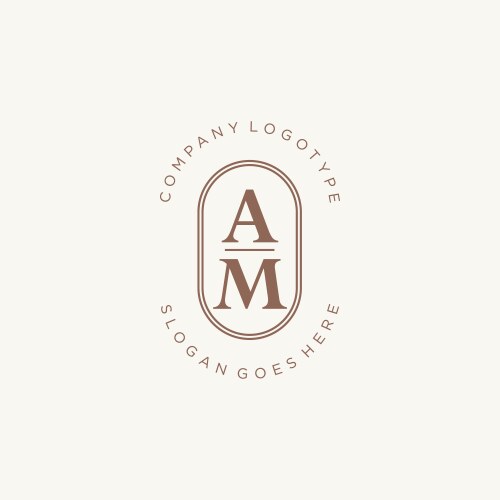 Initial am signature logo template hand drawn Vector Image