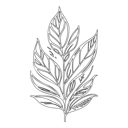Lilac leaf floral outline sketch Royalty Free Vector Image