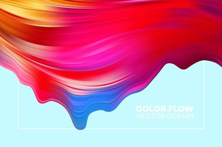 Rainbow color fluid wave lines flow poster Vector Image