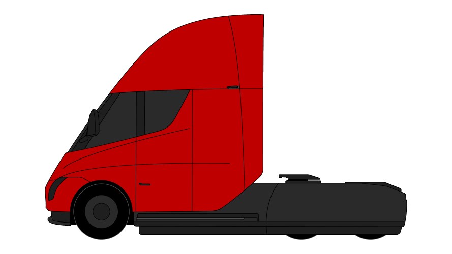 Tesla semi truck Royalty Free Vector Image - VectorStock