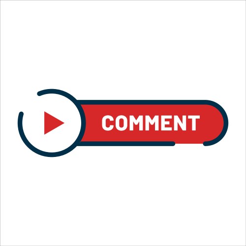 Youtube comment button Royalty Free Vector Image
