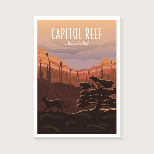 Capitol reef national park poster Royalty Free Vector Image