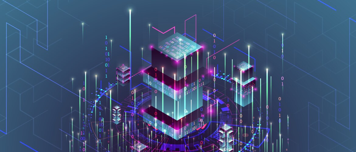 Wireframe Big Data Concept Abstract Digital Vector Image