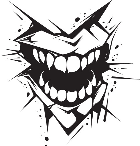 Devilish bite sinister iconic mouth diabolic jaws Vector Image
