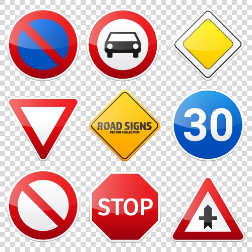 Traffic signs Royalty Free Vector Image - VectorStock