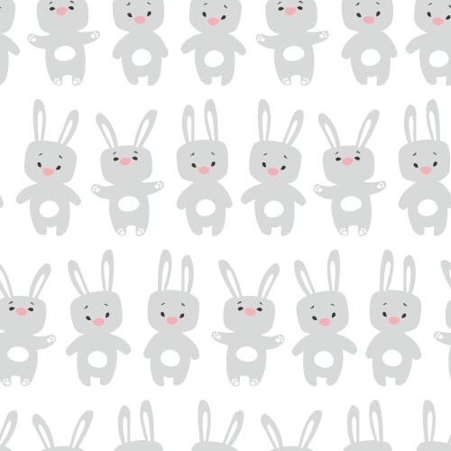Cute rabbits seamless patters Royalty Free Vector Image