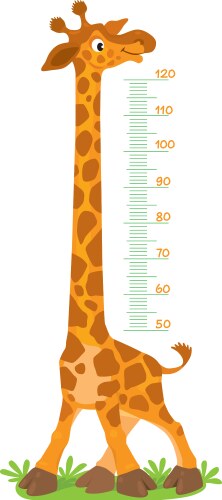 Zoo animal height measure Royalty Free Vector Image