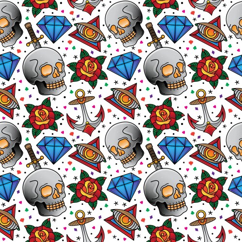 Set pattern flash tattoo Royalty Free Vector Image