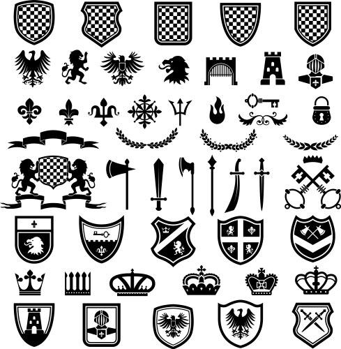 Heraldic element for medieval badge crest design Vector Image