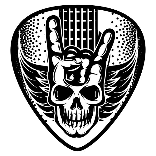 Template with stylish design of guitar plectrum Vector Image