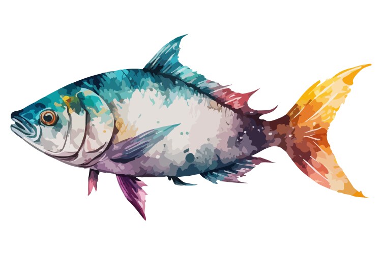 Watercolor fish Royalty Free Vector Image - VectorStock