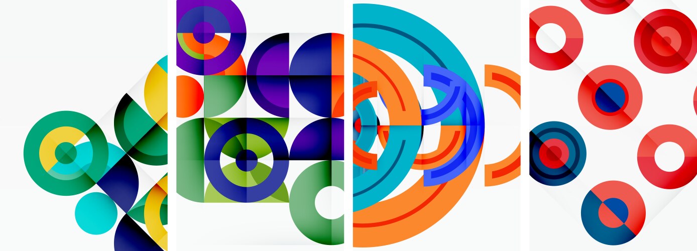 A vibrant array of circles creates a colorful Vector Image
