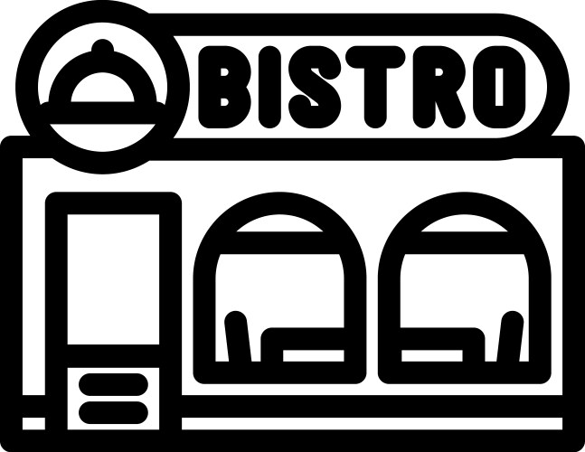 Bistro street cafe line icon Royalty Free Vector Image